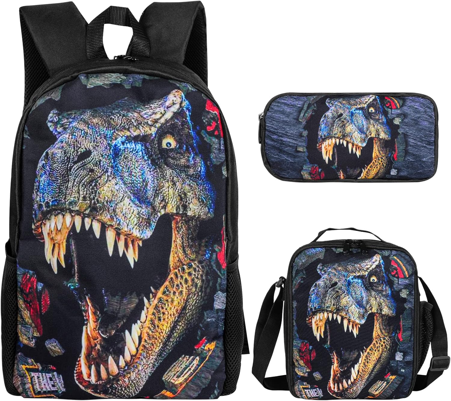 Amazon.com: Cool 3D Printing Dinasaur School Backpack For Boys Girls ...