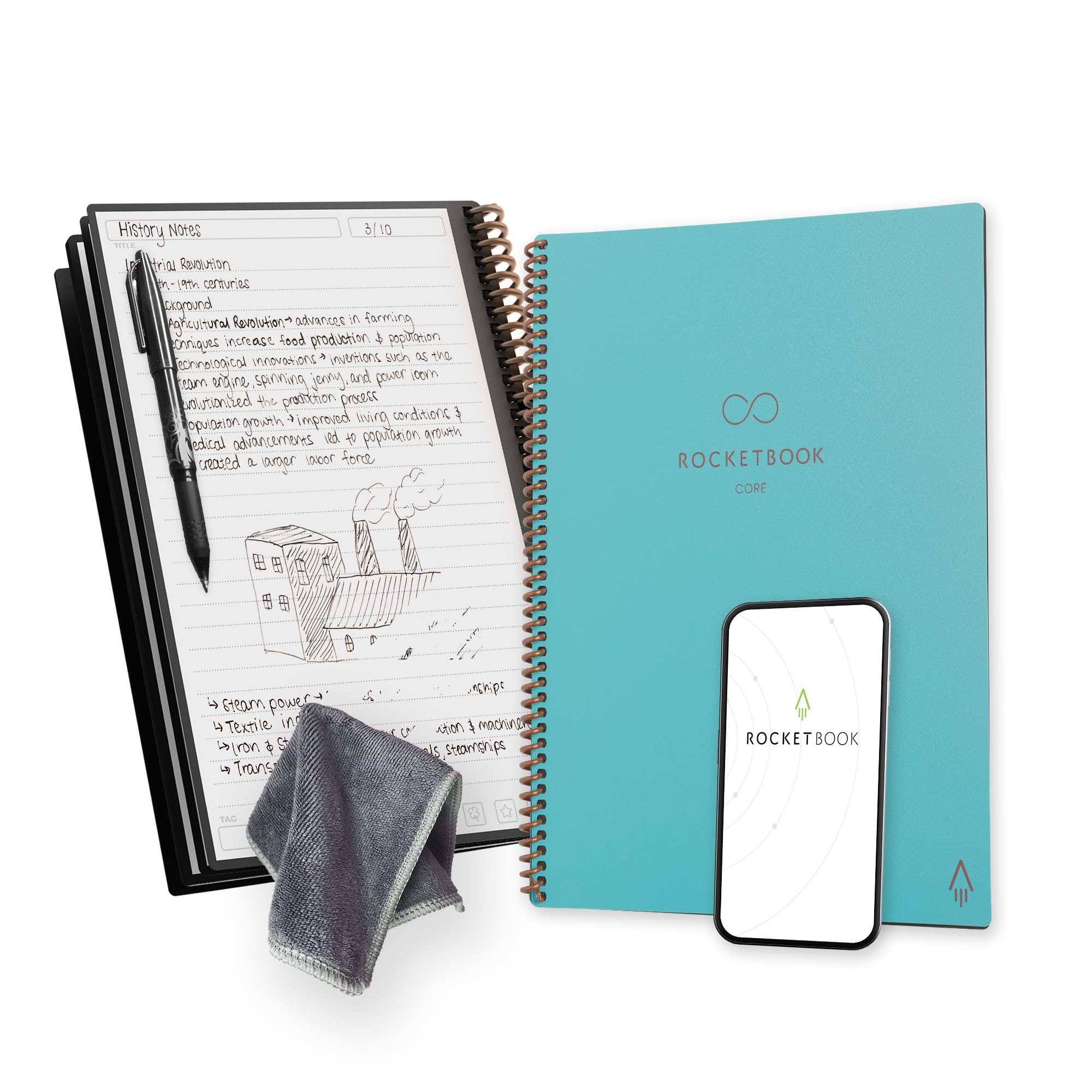 Rocketbook Core Reusable Smart Notebook | Innovative, Eco-Friendly ...