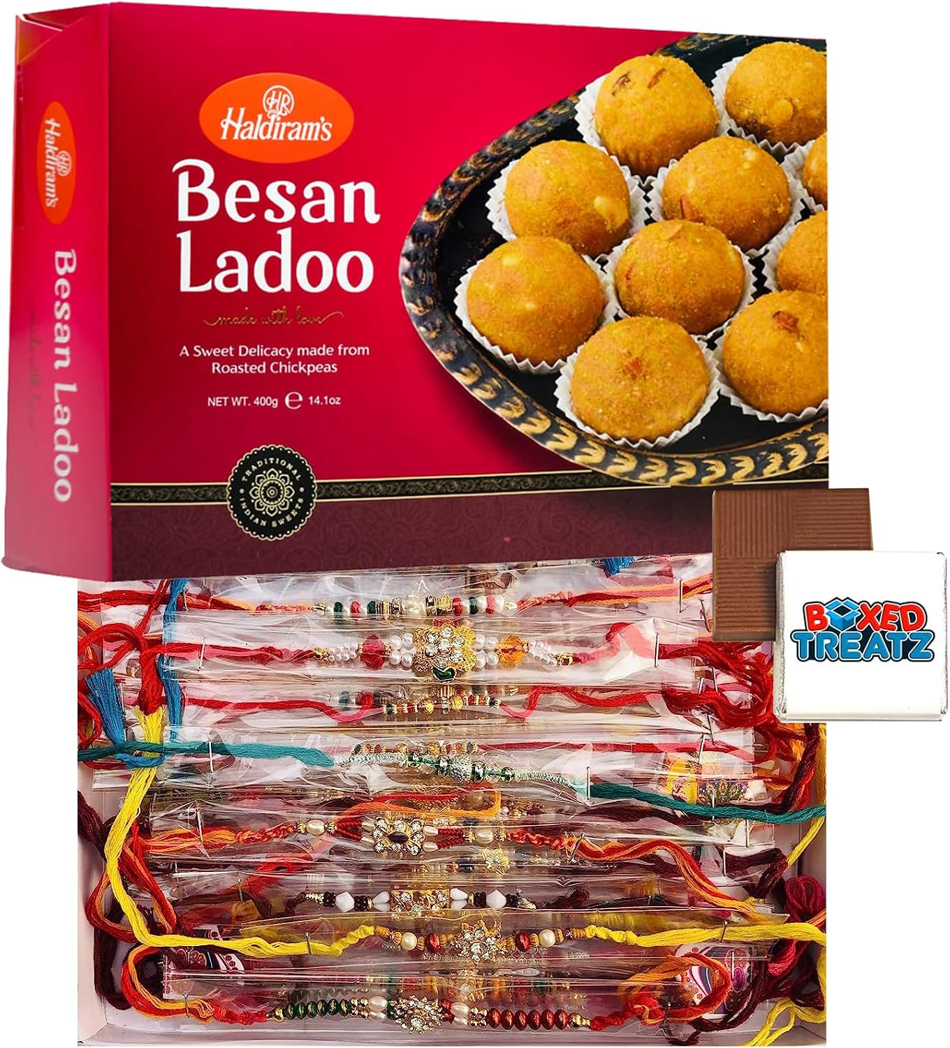 Rakhi Bundle, Haldiram's Sweet Box - Besan Ladoo 400g, 1Pc Rakhi For ...