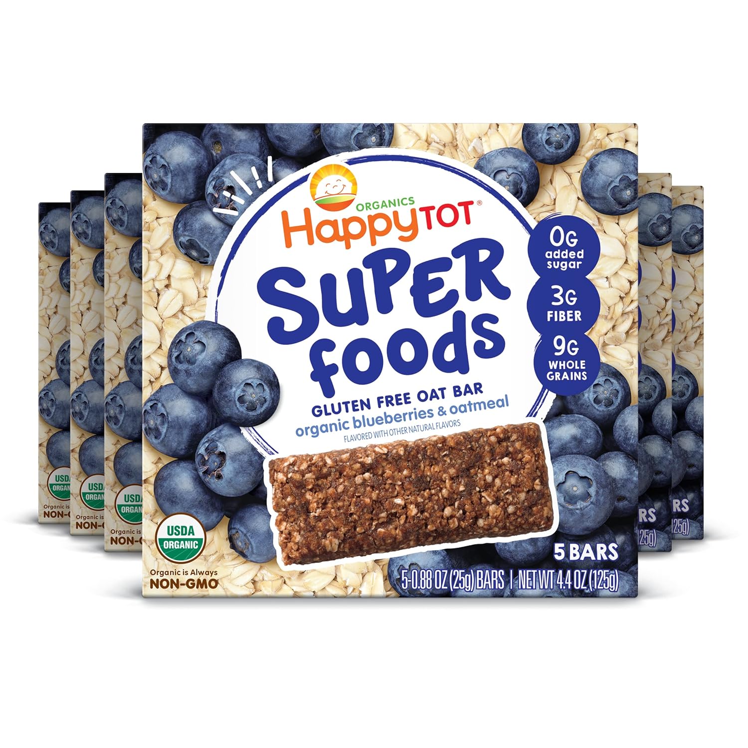 Amazon.com : Happy Tot Organics Super Foods Oat Bars, Blueberries ...