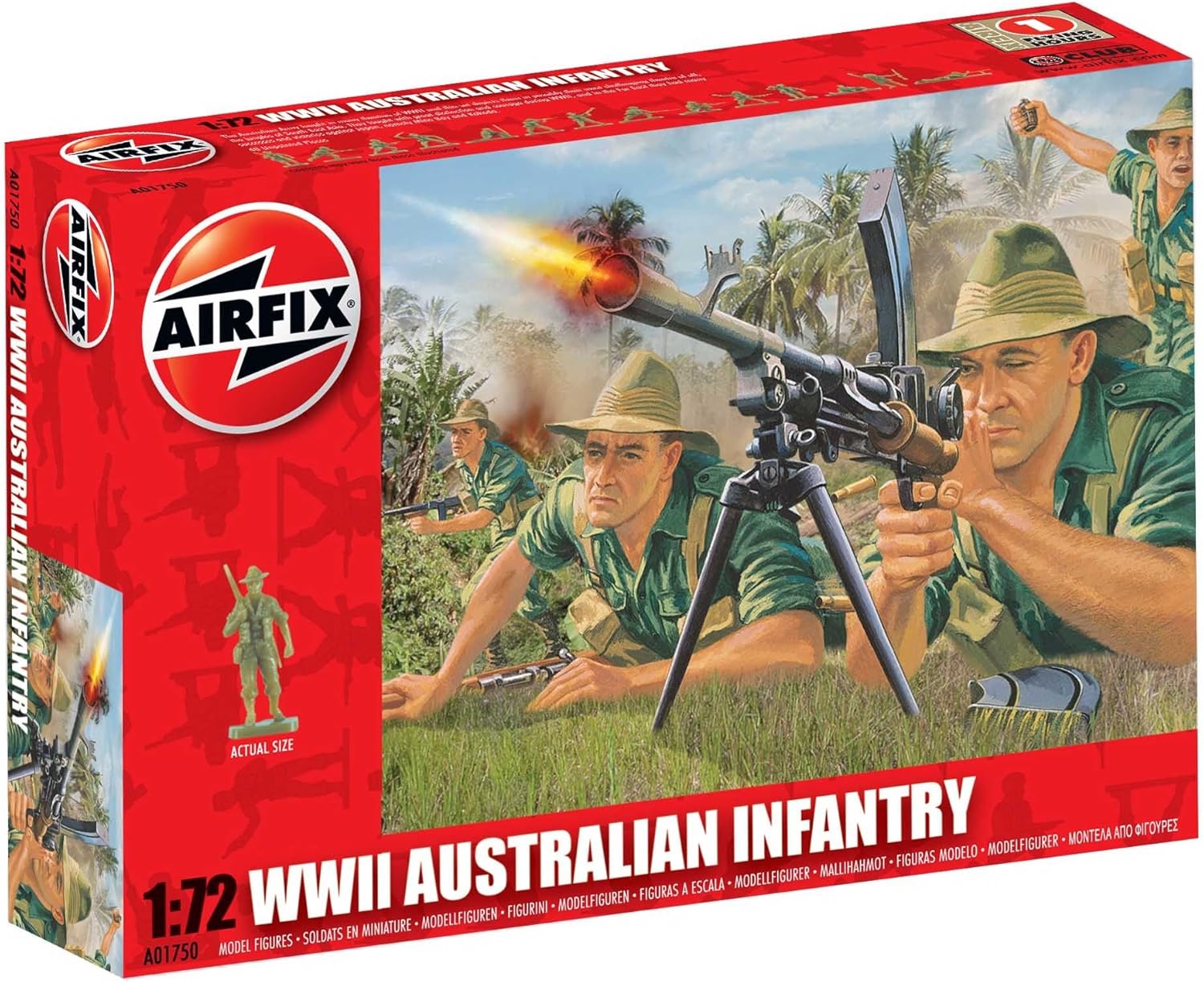 Airfix A01750 WWII Australian Infantry Building Kit, 1:72 Scale ...