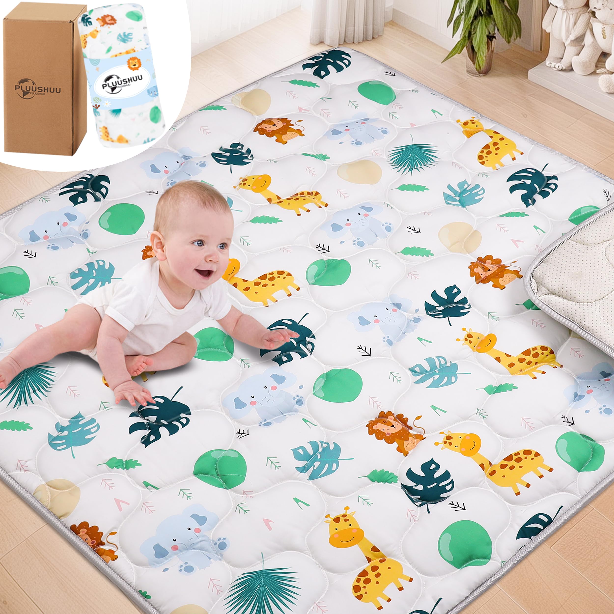 Amazon.com: PLUUSHUU Baby Play Mats for Floor, 50x50 Play Mat for ...