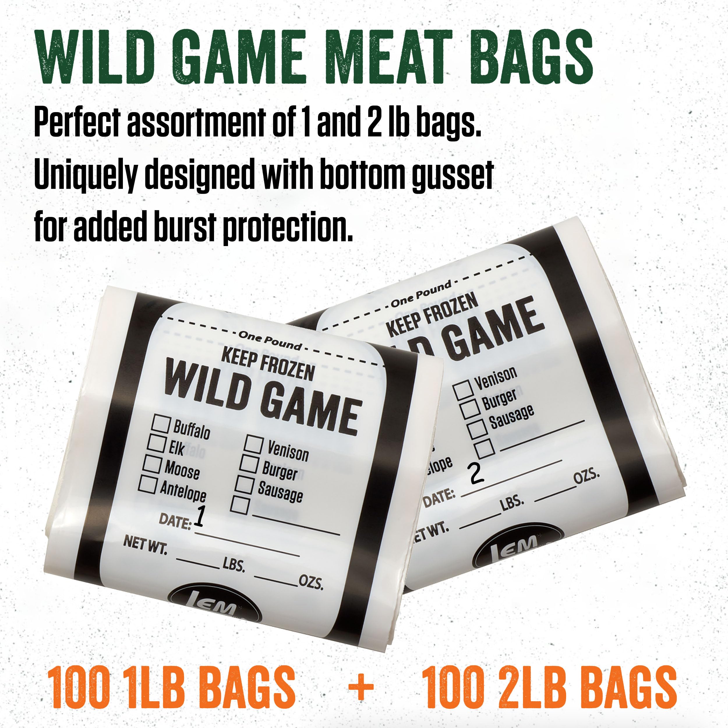 Snapklik.com : Products Wild Game Meat Bags Bundle, Includes A 100 ...