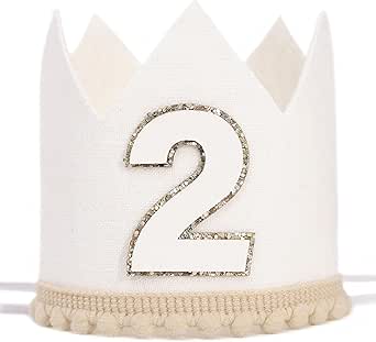 Amazon.com: Agvgaza Classic 2nd Birthday Crown - Unisex Second hat, Two ...