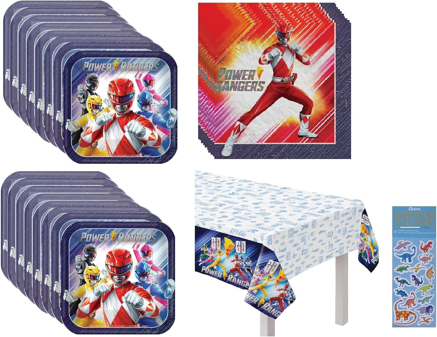 Amazon.com: Power Rangers Party Supplies Bundle includes 16 Dessert ...