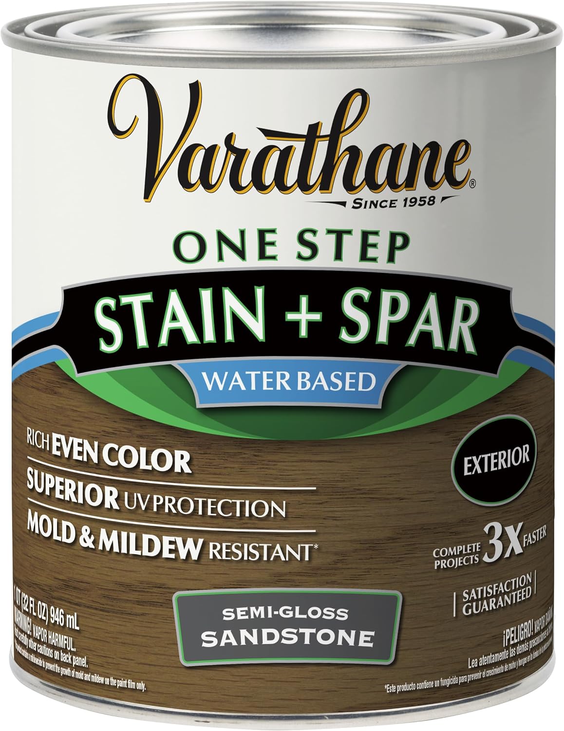 Varathane Semi-Gloss Water-Based Exterior Spar Urethane, Quart ...