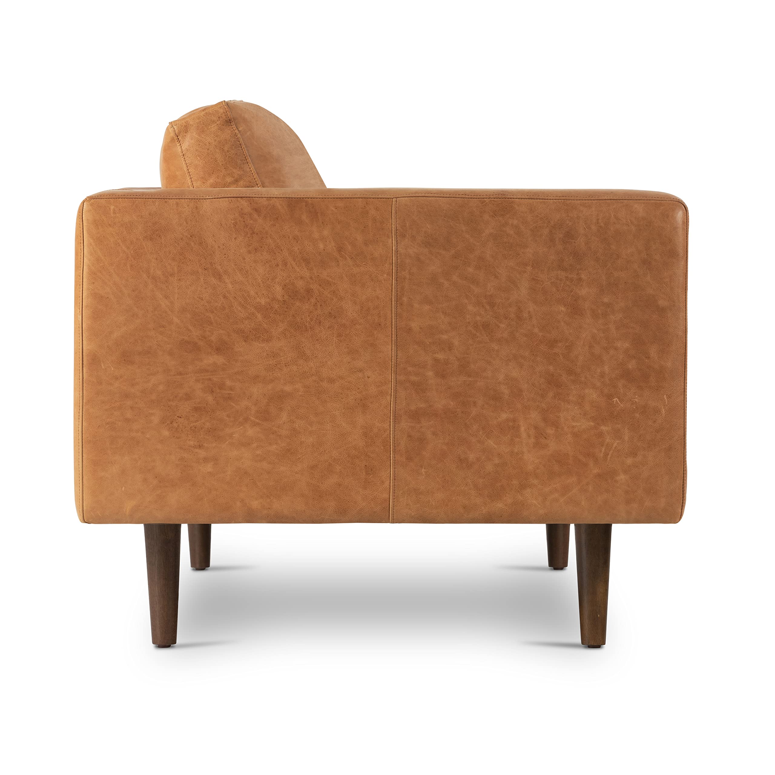 POLY & BARK Napa Leather Couch with Feather – 72-Inch Apartment Full ...