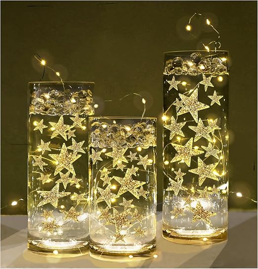 Amazon.com: 50 Gold Floating Stars- Large Sizes- Fills 4 Medium Size ...