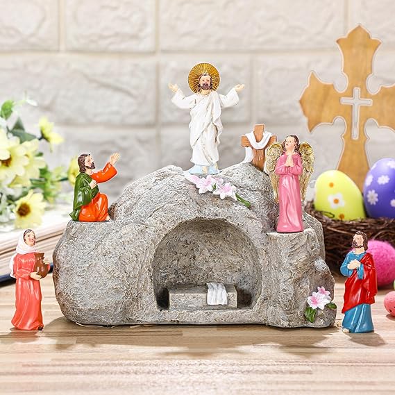 Amazon.com: Wesiti 6 Pcs Easter Resurrection Scene Set He is Risen ...
