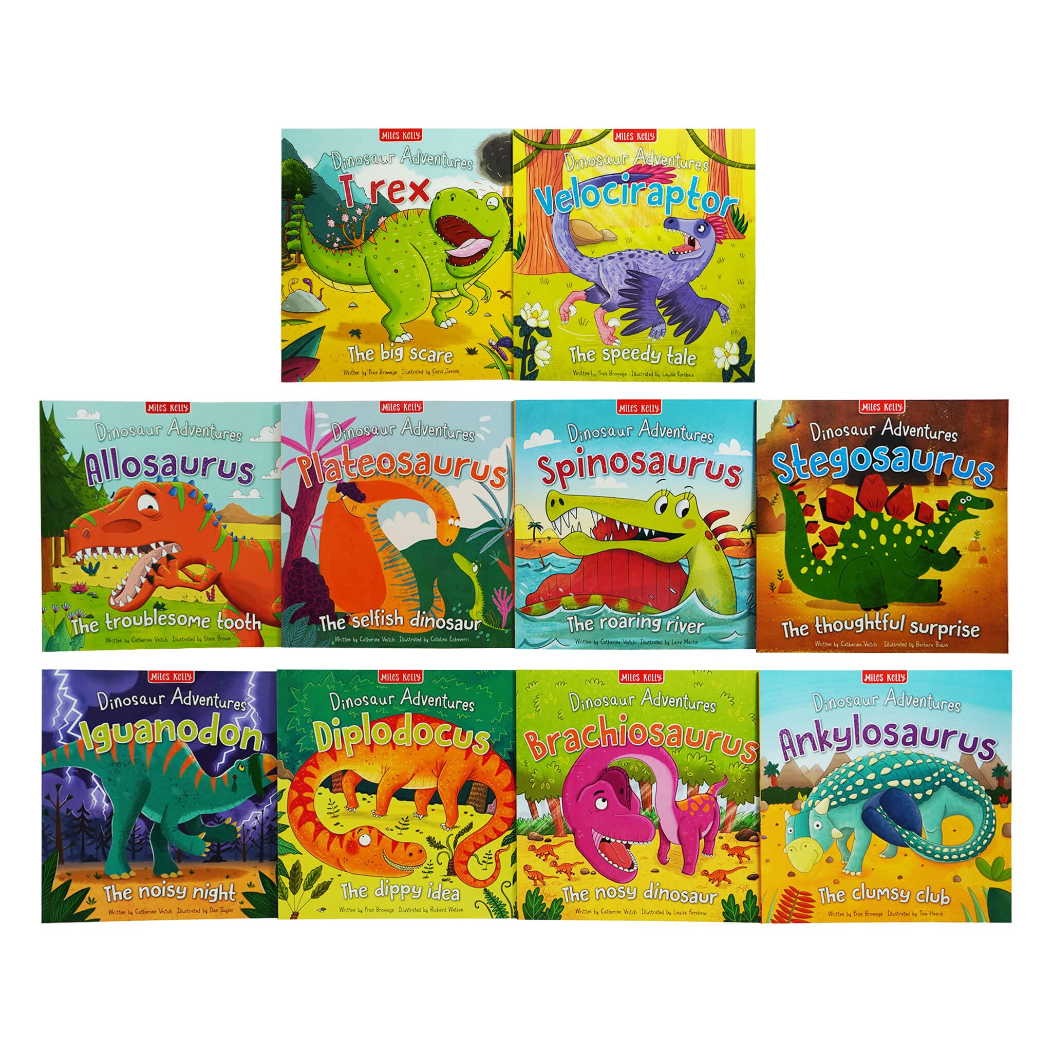 Miles Kelly Dinosaur Adventures 10 Books Collection Set Allosaurus ...