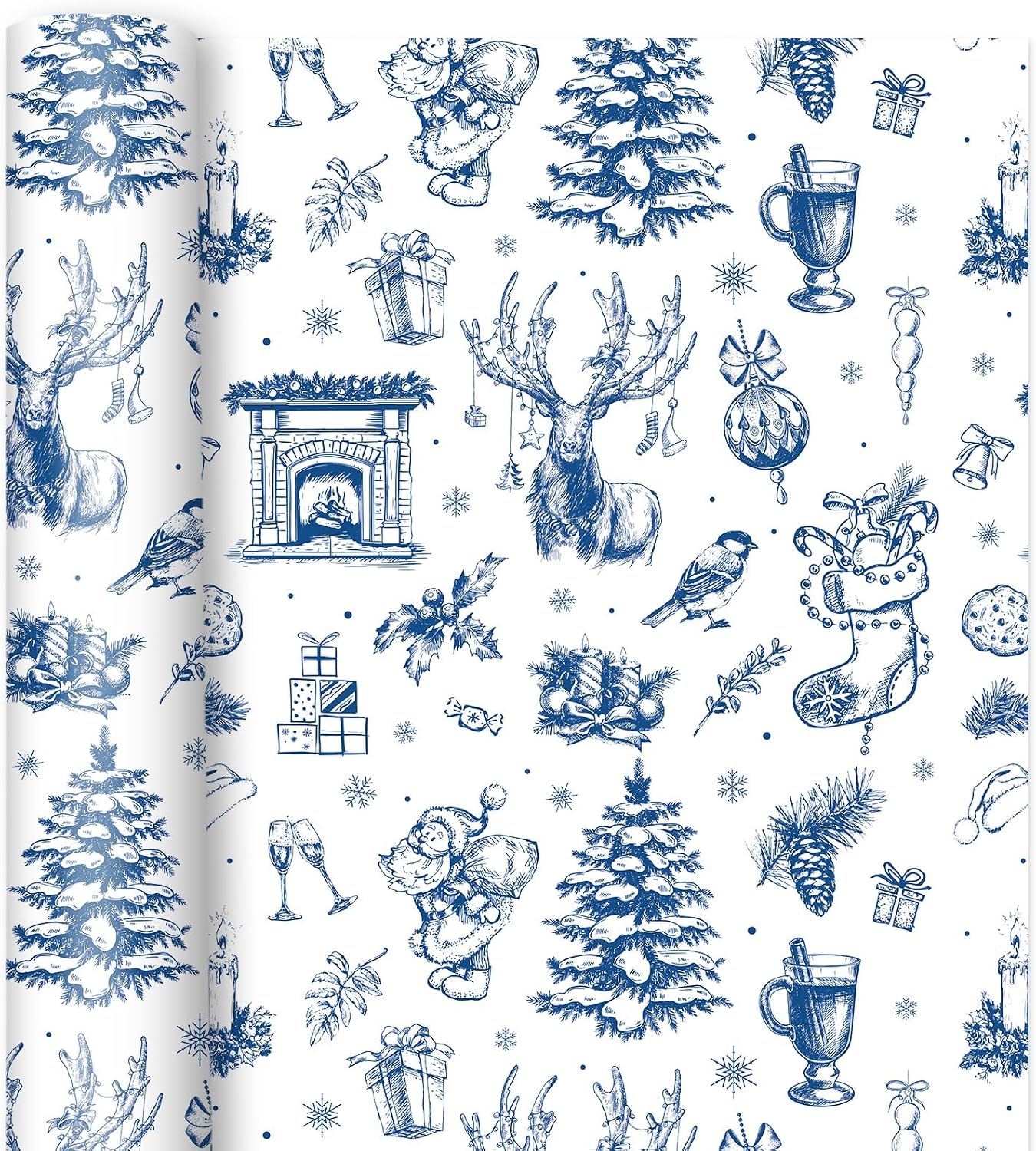 Amazon.com: Whaline Christmas Wrapping Paper -Mini Roll- 17 In x 32.8 ...