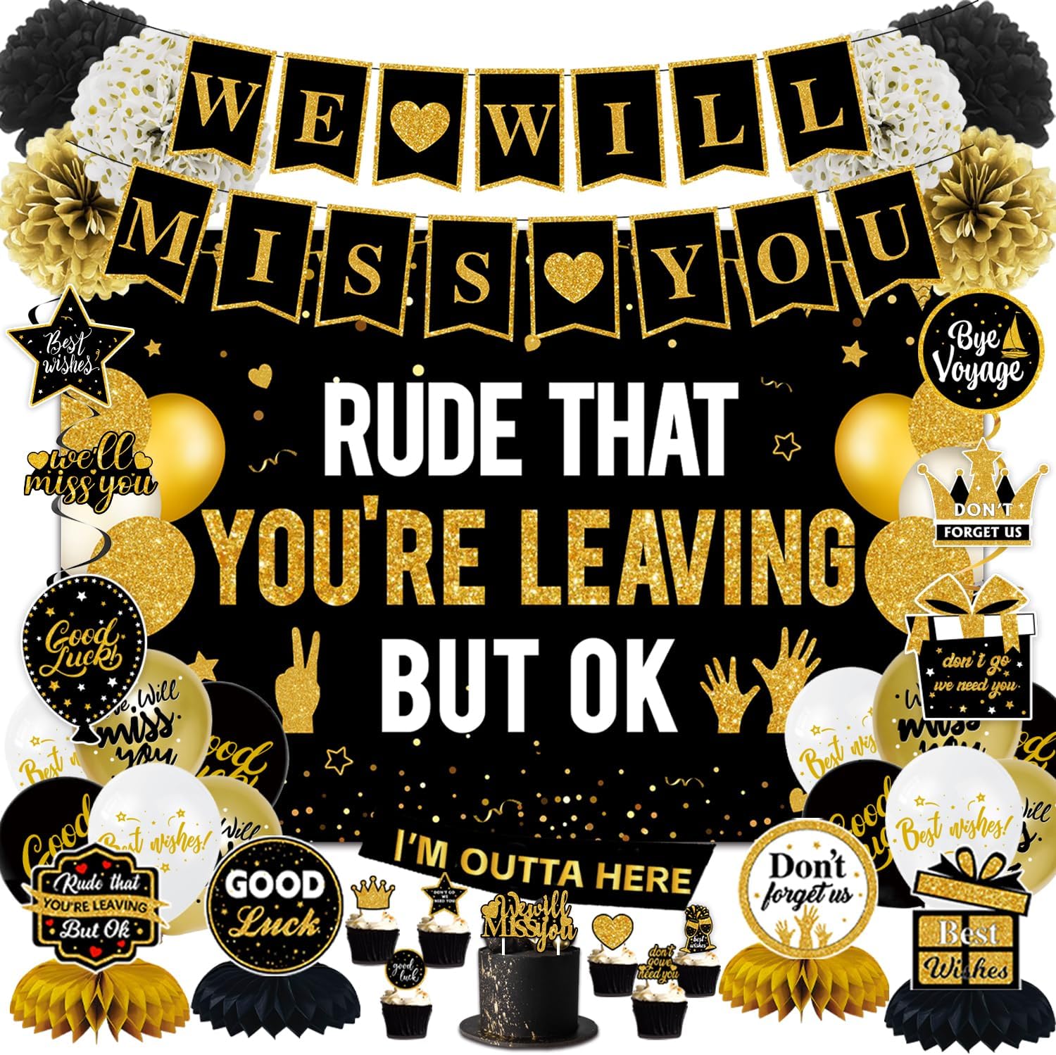 Amazon.com: We Miss You Party Decorations for Men Women, Farewell ...