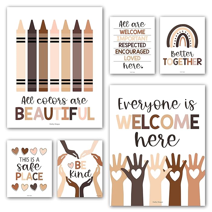 Buy 6 Colorful Poster Diversity Posters For Classroom Decor For ...