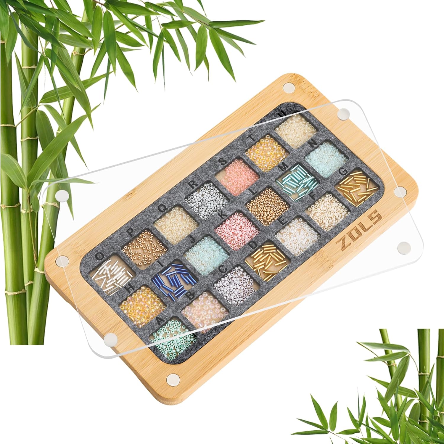 Amazon.com: ZDLS Bead Sorting Tray,Wooden Bead Storage Organize with ...