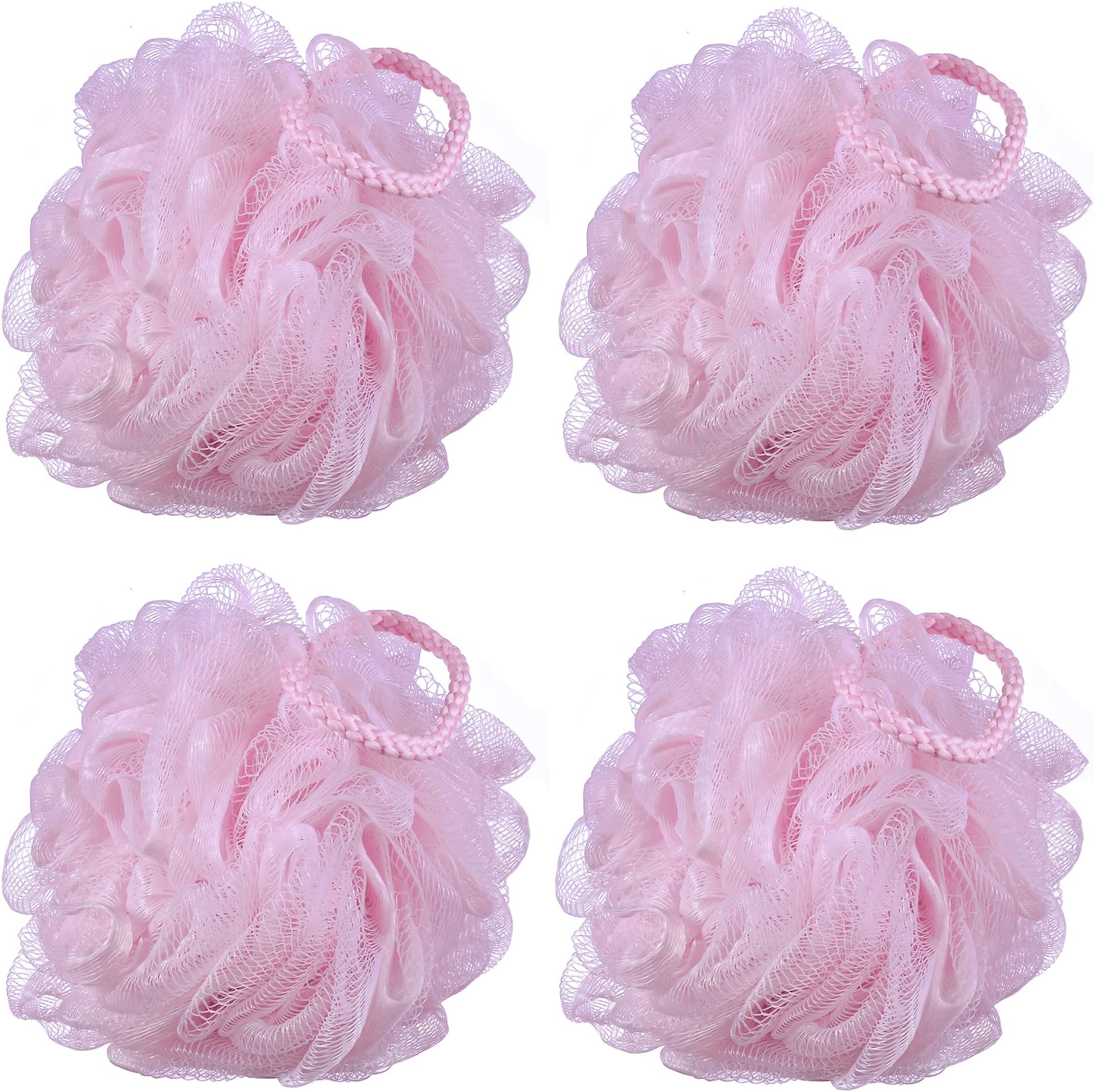 Amazon.com: iboodi 60g/pcs Pink Mesh Bath Sponge Shower Pouf Loofahs ...