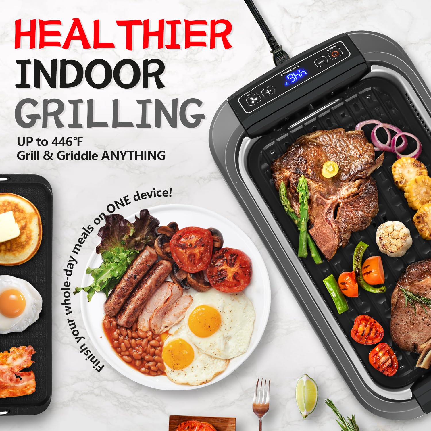 Snapklik.com : CUSIMAX Smokeless Grill, Electric Indoor Grill, 1500W ...