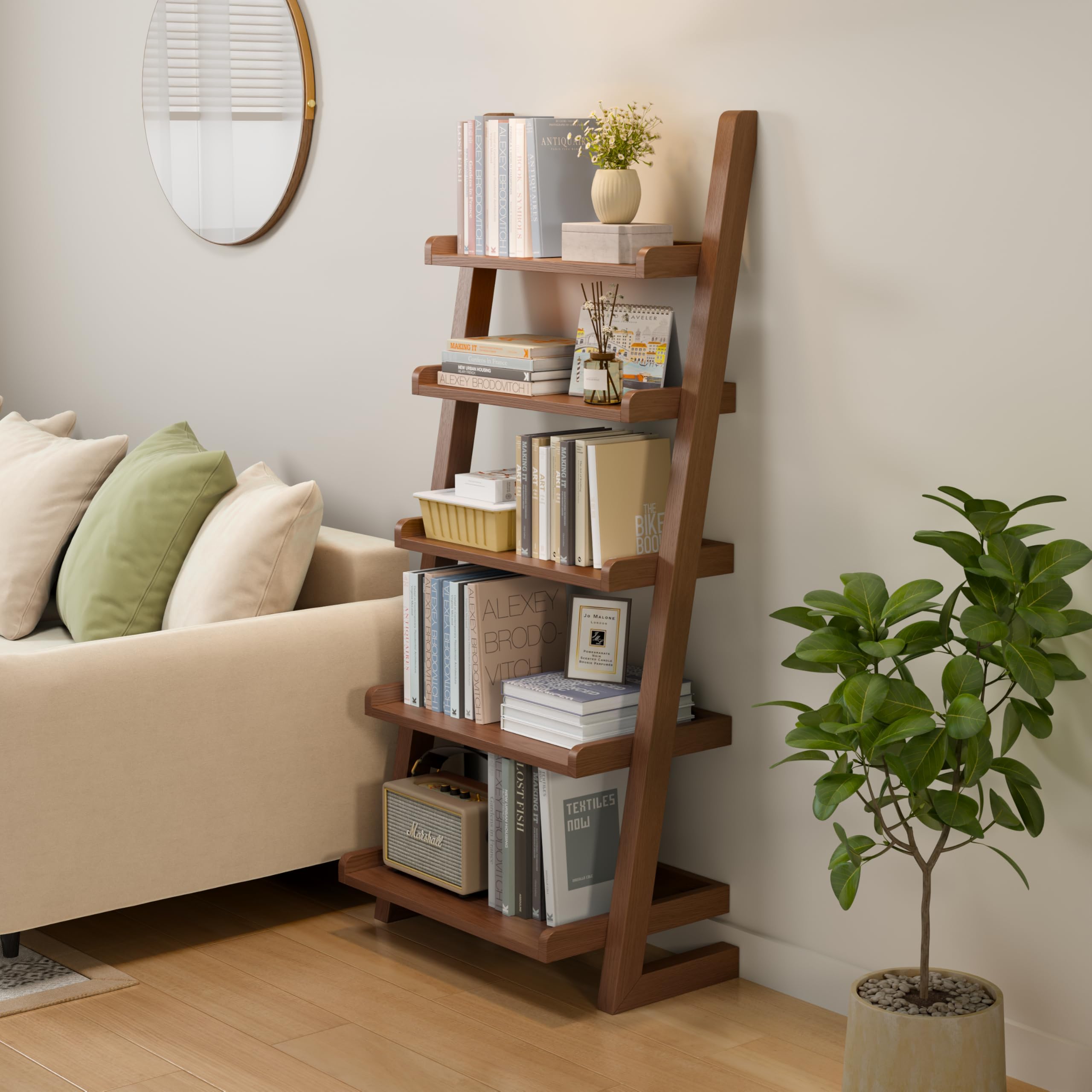 Amazon.com: Lavish Home 4-Tier Ladder Bookshelf - Freestanding Bookcase ...