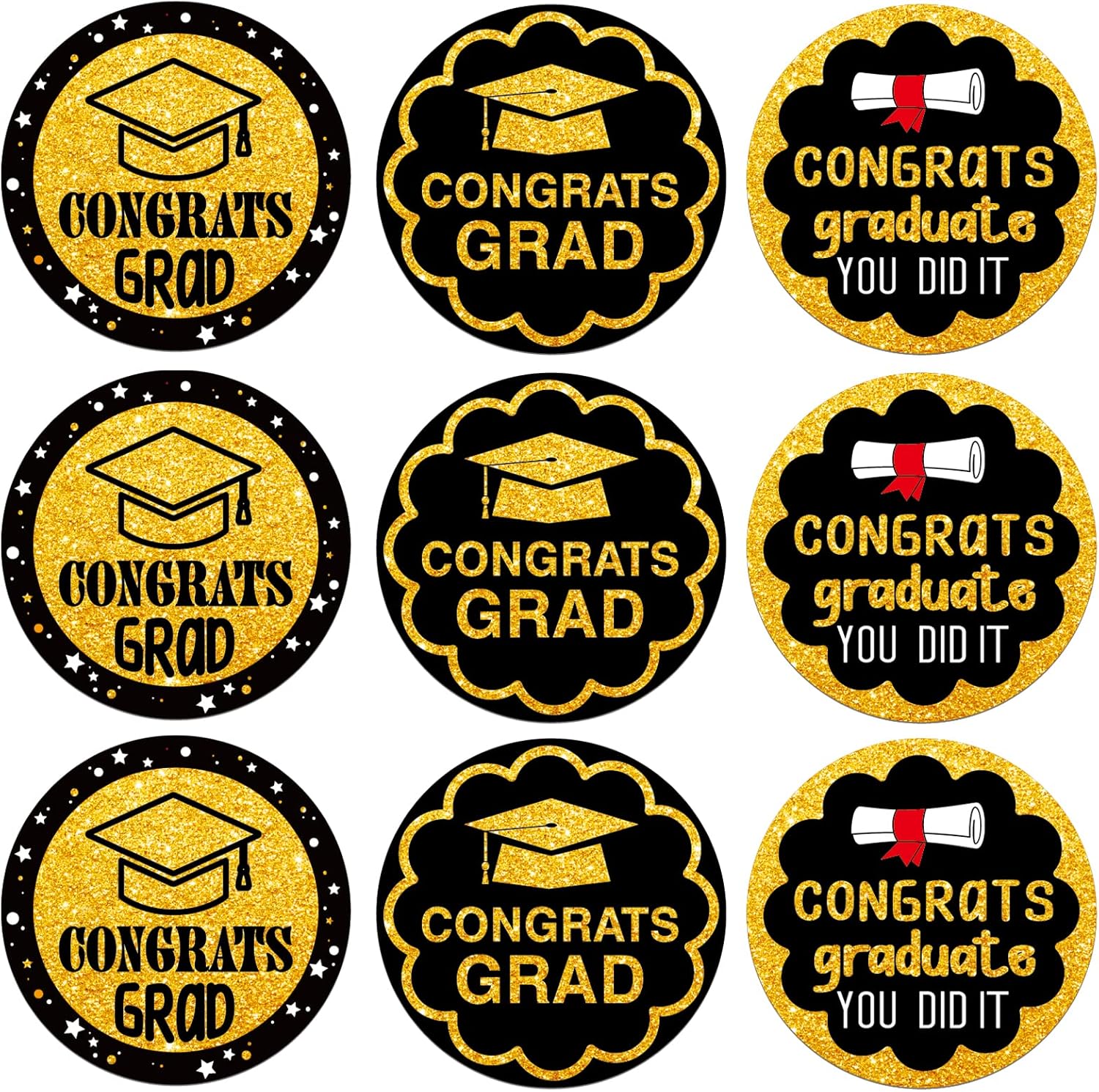 Amazon.com: PETCEE Congrats Graduation Stickers Labels 1.5" You Did It ...