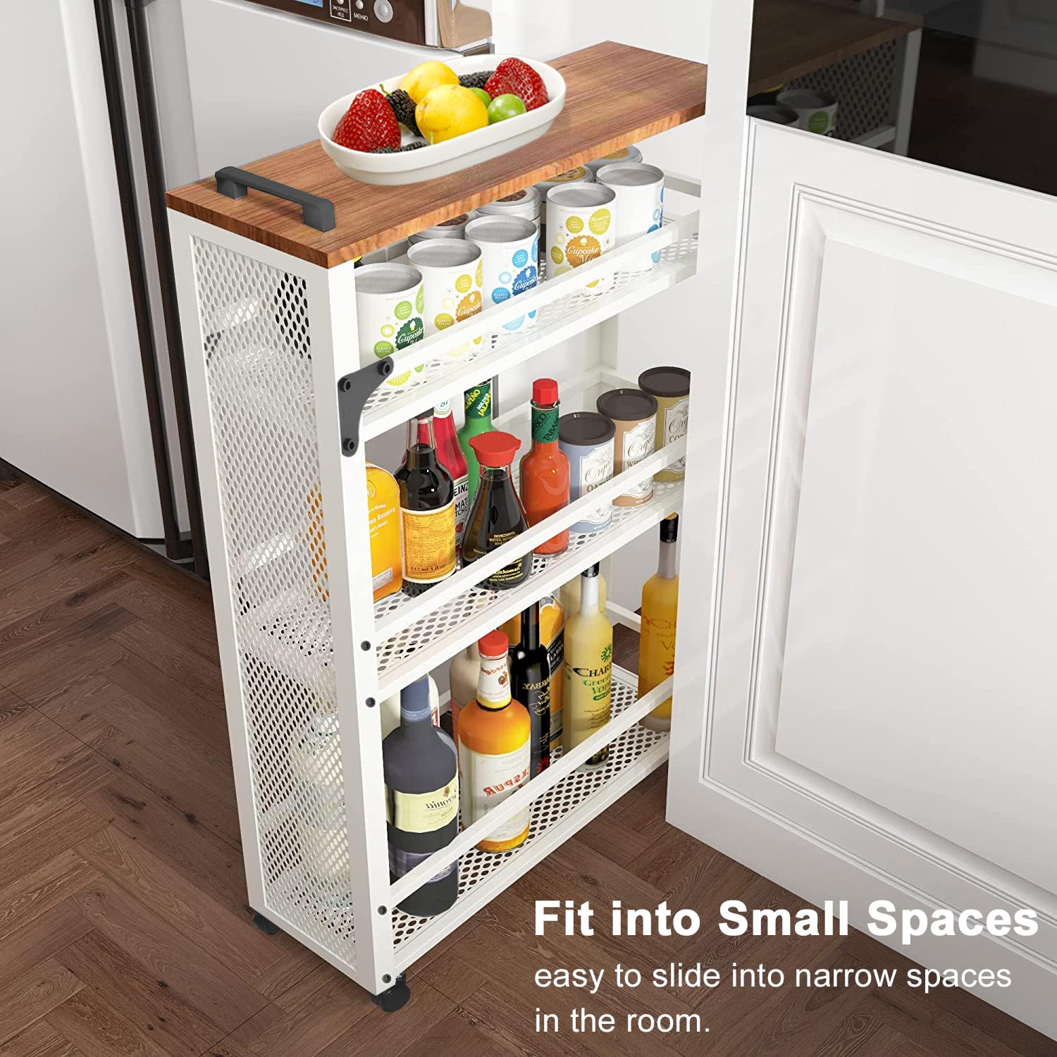 Snapklik.com : Fusehome 2024 New, Slim Kitchen Storage Cart, 3 Tier ...