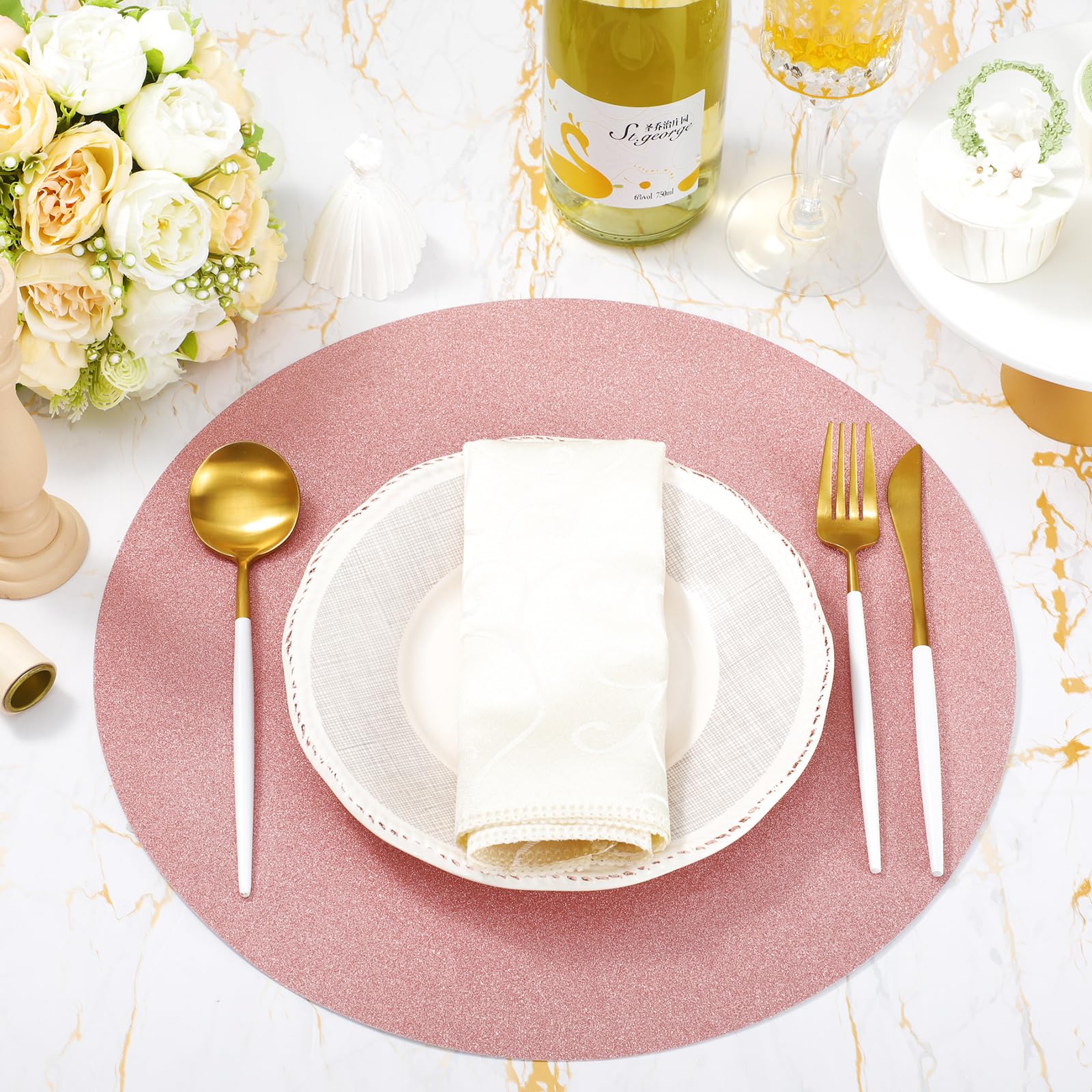 200 Pcs Glitter Placemats Glitter Table Mats Round Placemats Round ...