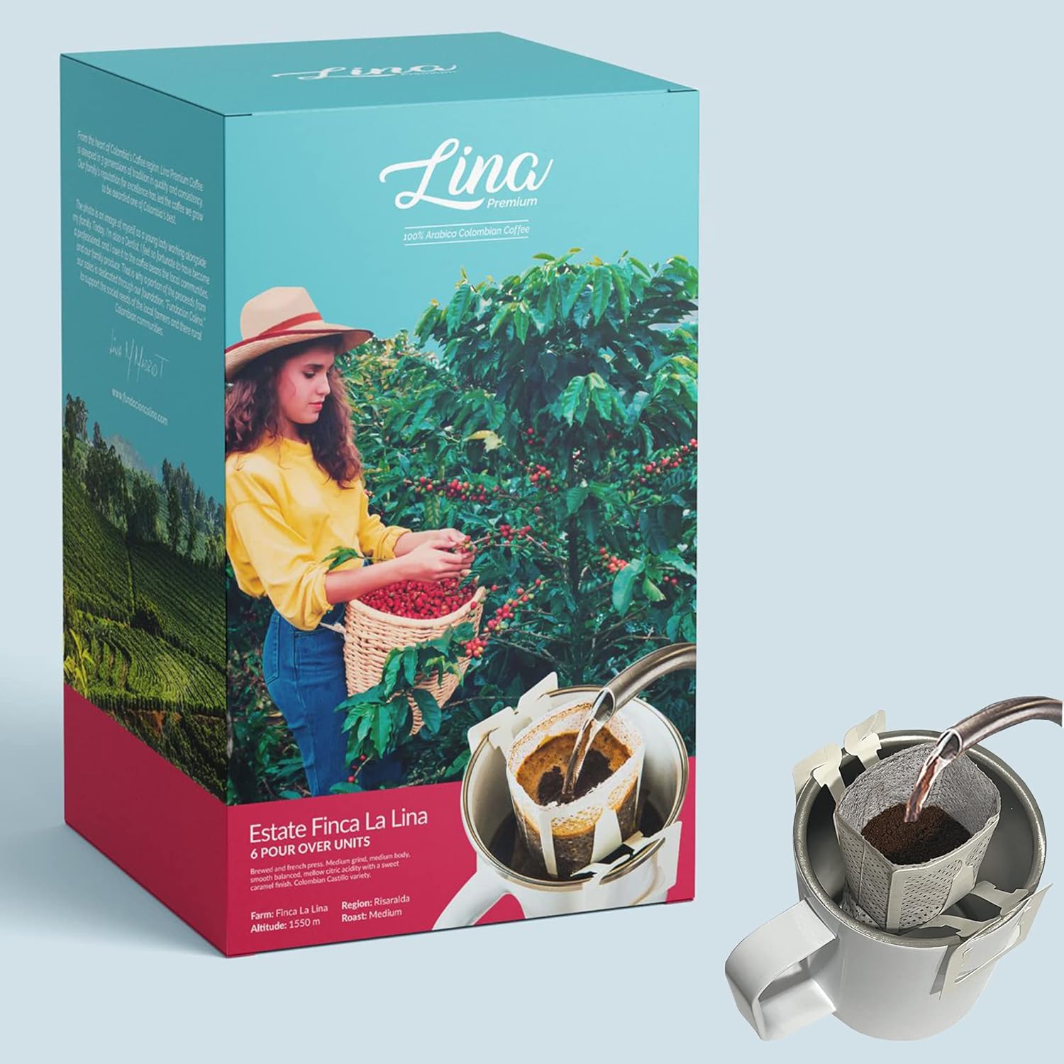 Amazon.com : Lina Premium – Disposable Pour Over Arabica Coffee Sachets ...