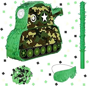 Amazon.com: Army Tank Pinata Camouflage Birthday Party Decor for Fiesta ...