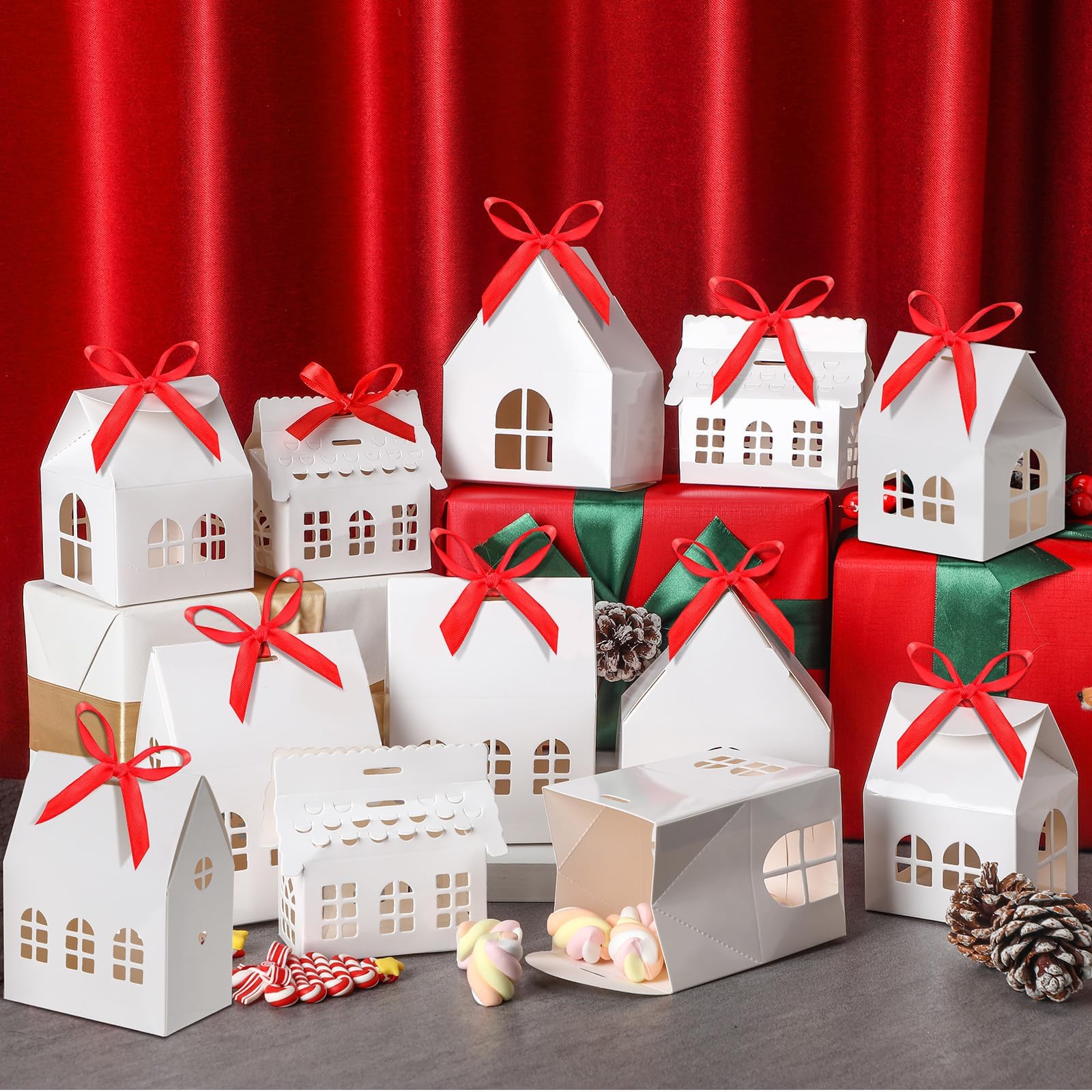 Amazon.com: Karentology 20 Pcs Classic House Shaped Gift Boxes with ...