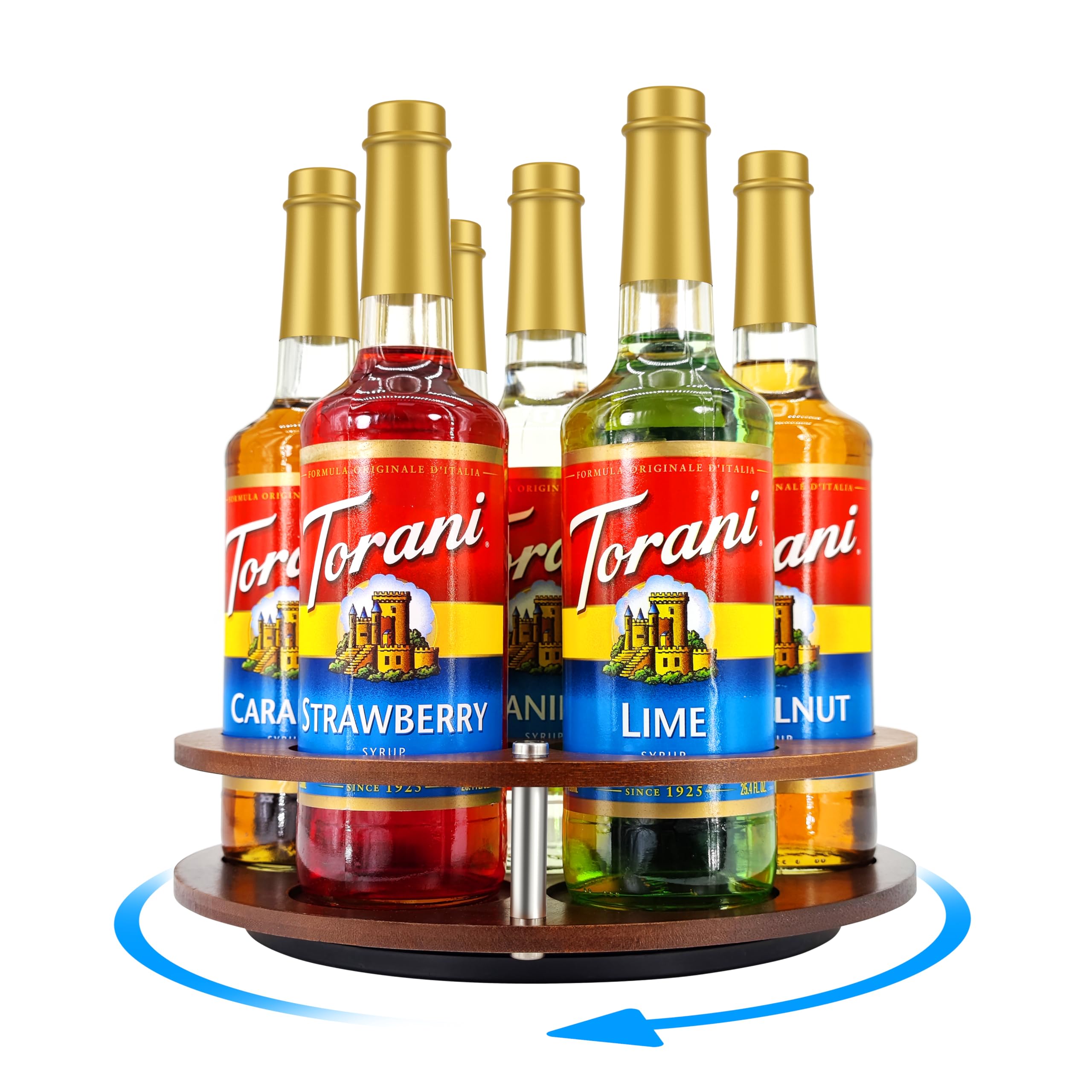 SHILFID Rotating Coffee Syrup Organizer Rack,Syrup Bottle Stand Holder ...