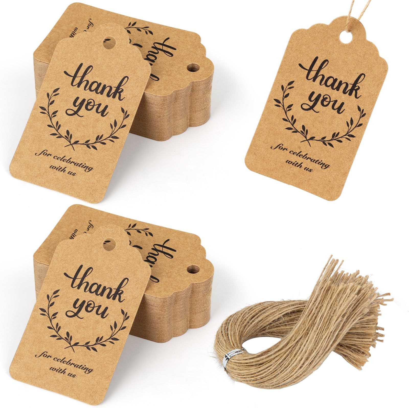 Amazon.com : G2PLUS Kraft Paper Gift Tags with String, 100PCS Heart ...