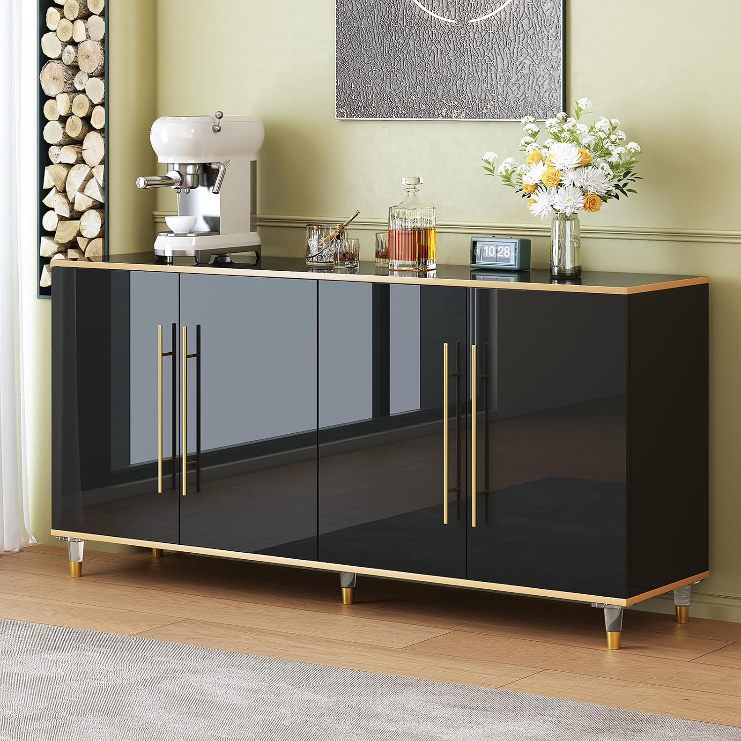 Amazon.com - ONBRILL 63" Sideboard Buffet Cabinet with Storage, Console ...