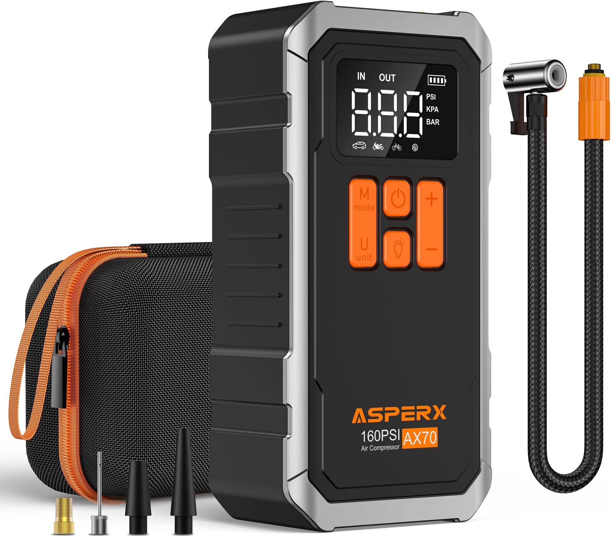 Amazon.com: Tire Inflator Portable Air Compressor- 160PSI & 10000mAh ...