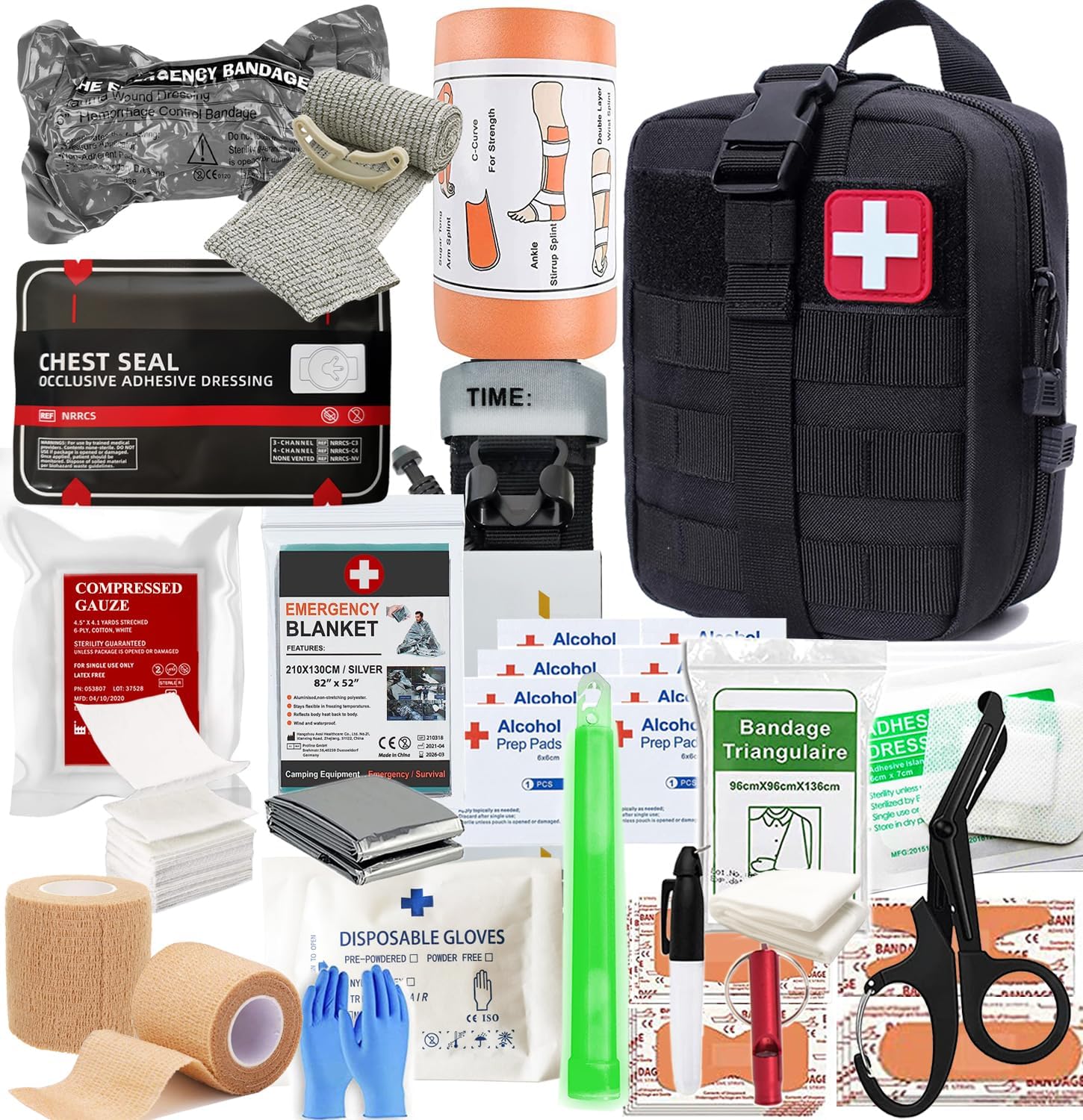 Amazon.com: North American Rescue M-FAK Mini First Aid Kit (Black) NAR ...