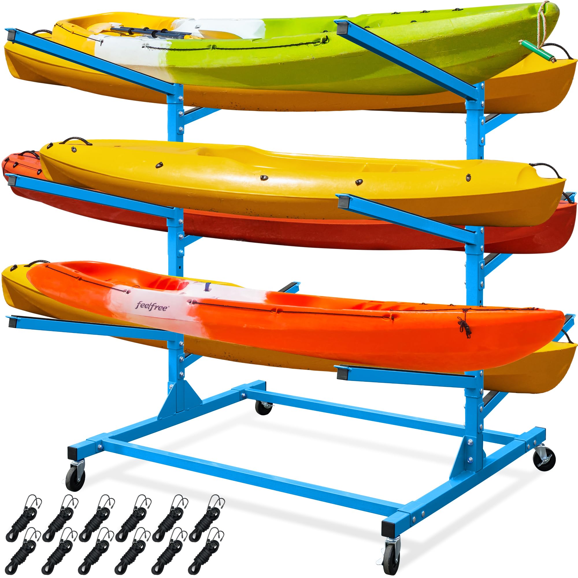 Amazon.com: Megaflint Freestanding Kayak Storage Rack 2-Sided -3 Levels ...