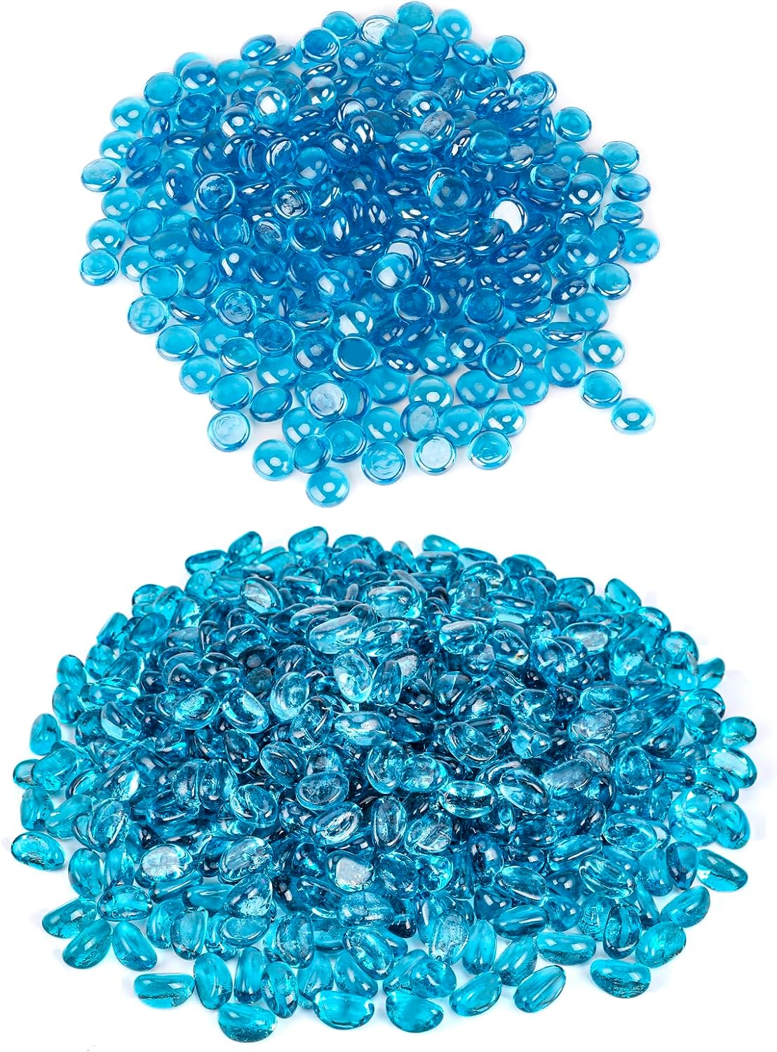 Amazon.com: Grisun 10 Pound Caribbean Blue Fire Glass Beads and 10 ...