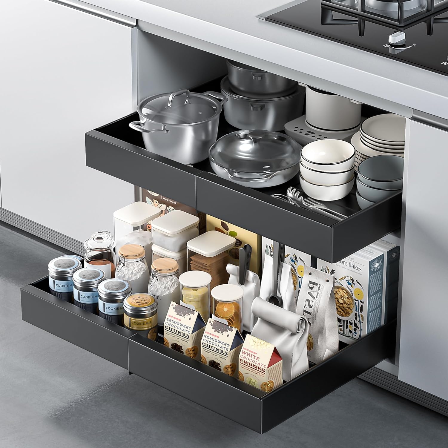 Amazon.com: Expandable Pull Out Cabinet Organizer Adhesive, Peel And ...