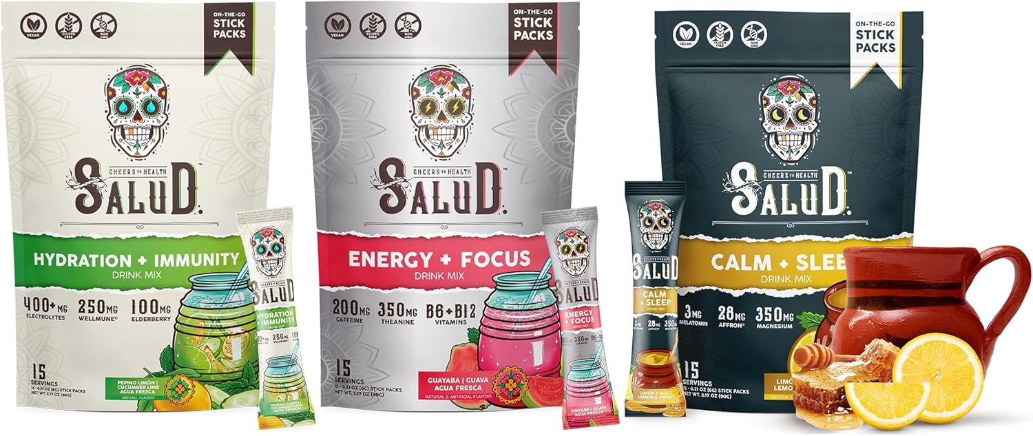 Amazon.com: Salud Variety 3-Pack | 2-in-1 Hydration + Immunity ...