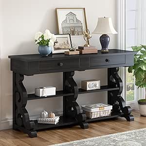 Amazon.com: Merax Retro Entryway Console Table with Storage, 2 Drawers ...