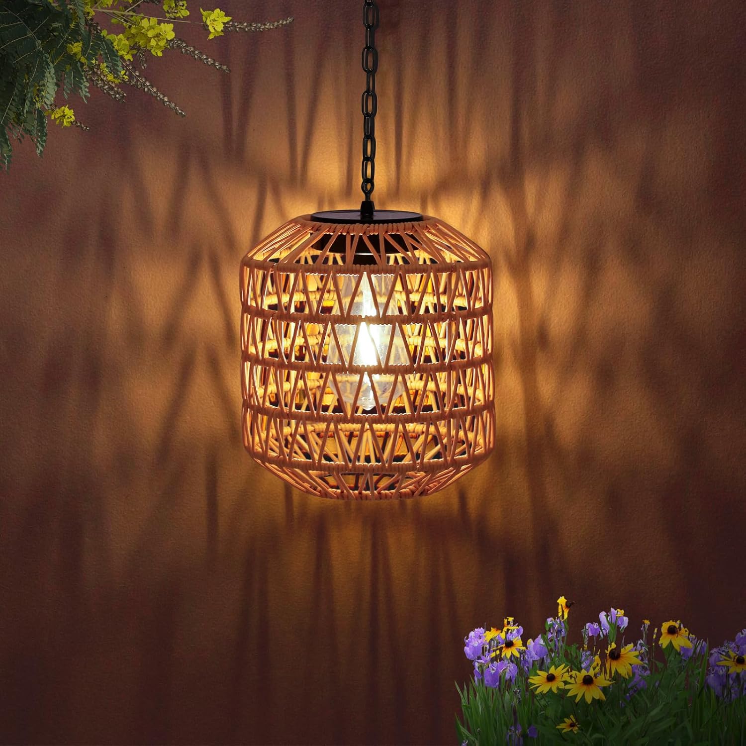 Amazon.com: Livinlarge Solar Pendant Light Outdoor,Chandelier Hanging ...