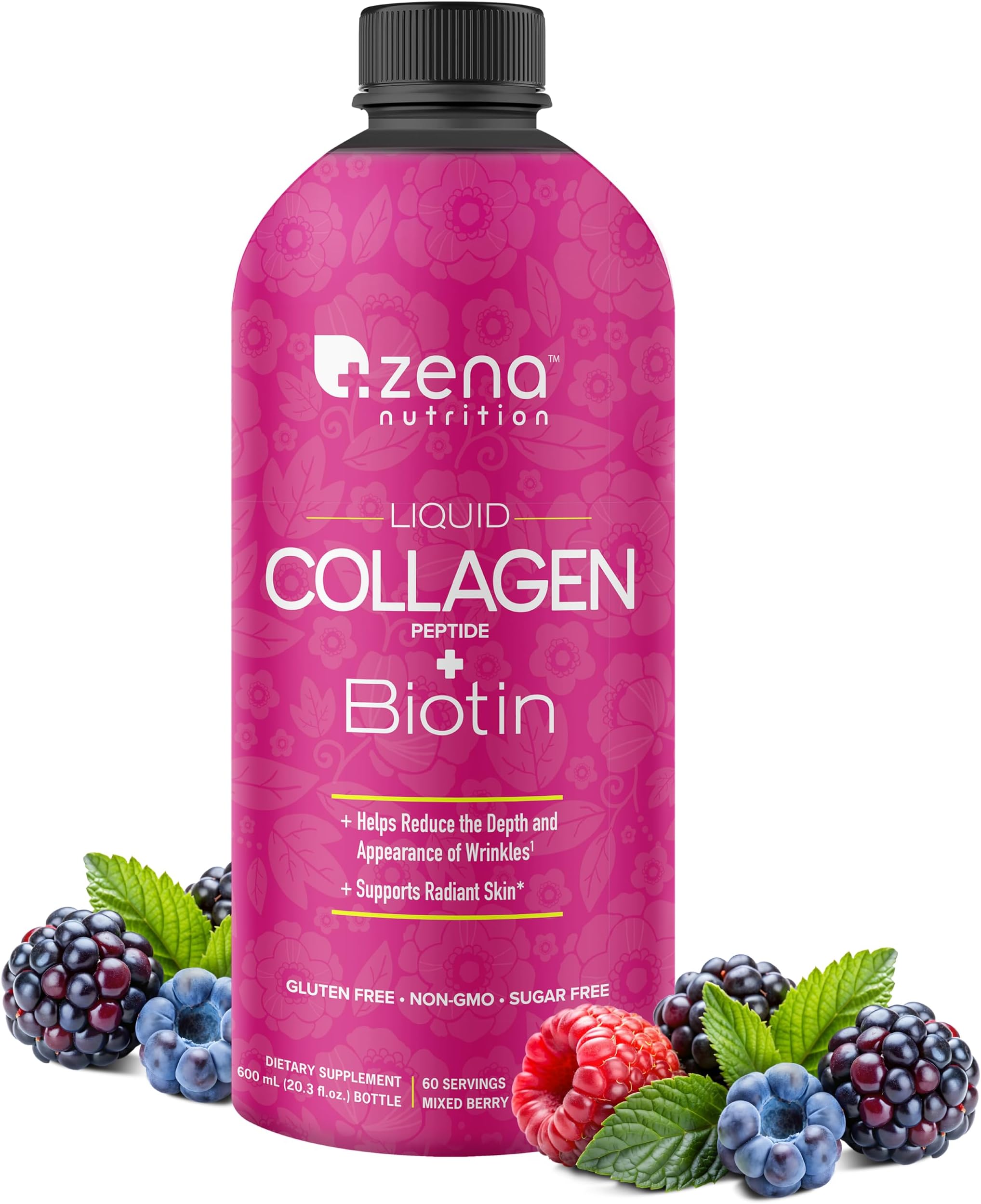 Amazon.com: Zena Nutrition Liquid Collagen Peptide + Biotin | Liquid ...