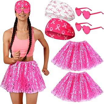Amazon.com: RZJSLSHANHAI 6 Pcs Breast Cancer Awareness Accessories ...