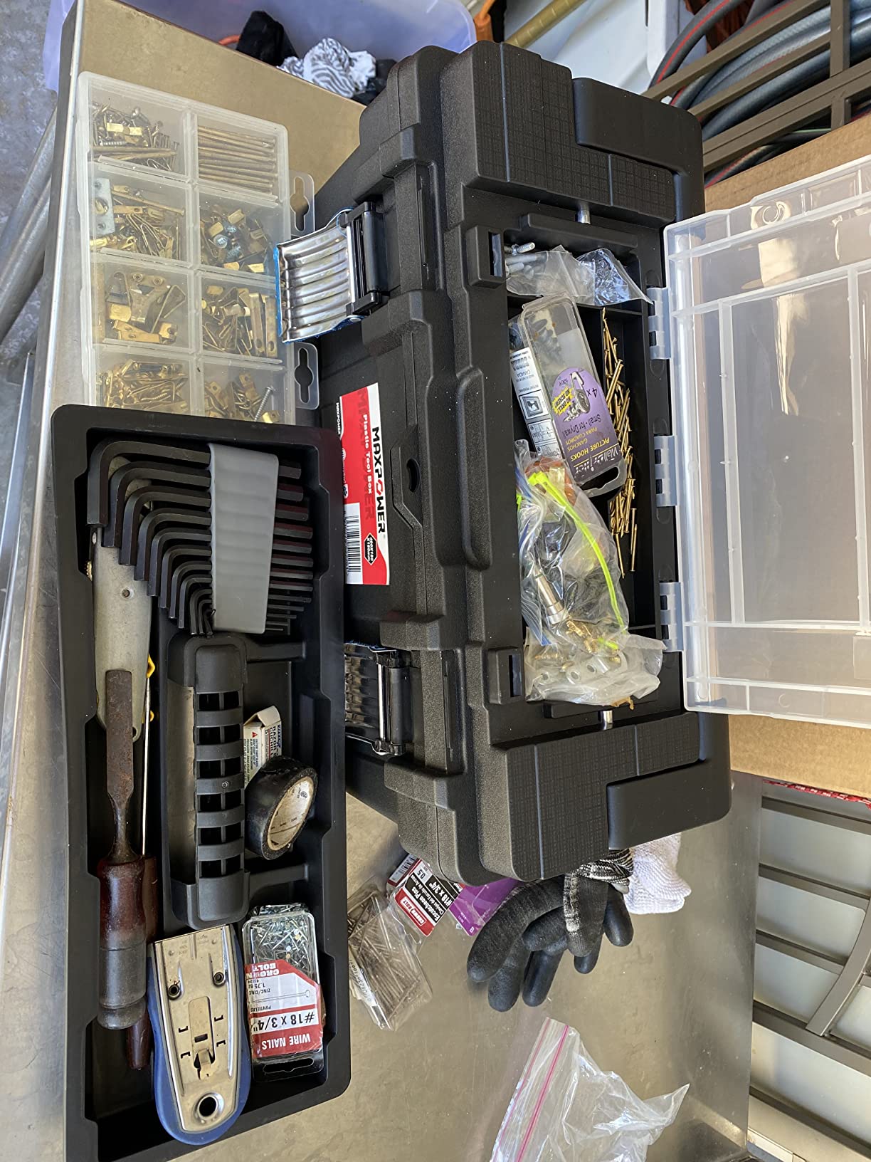 $7/mo - Finance MAXPOWER 16 inch Tool Box with Removable Tray, Portable ...