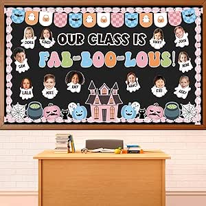 Amazon.com: Halloween Ghost Bulletin Board Set Classroom Boho Ghost DIY ...