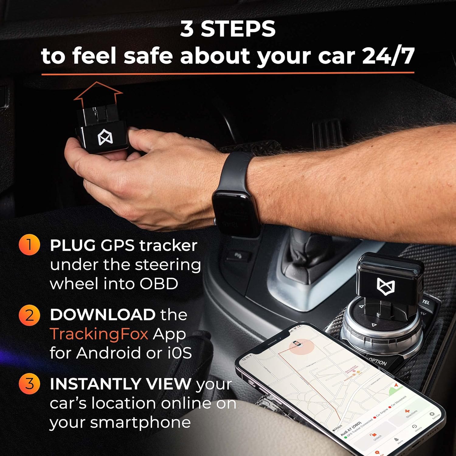 TrackingFox GPS Vehicle Tracker Device, Real Time Car Tracker with ...