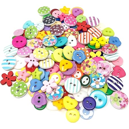 Charming Beads Mixed-Colour Acrylic 19mm 2-Hole Star Buttons Pack Of 50 ...