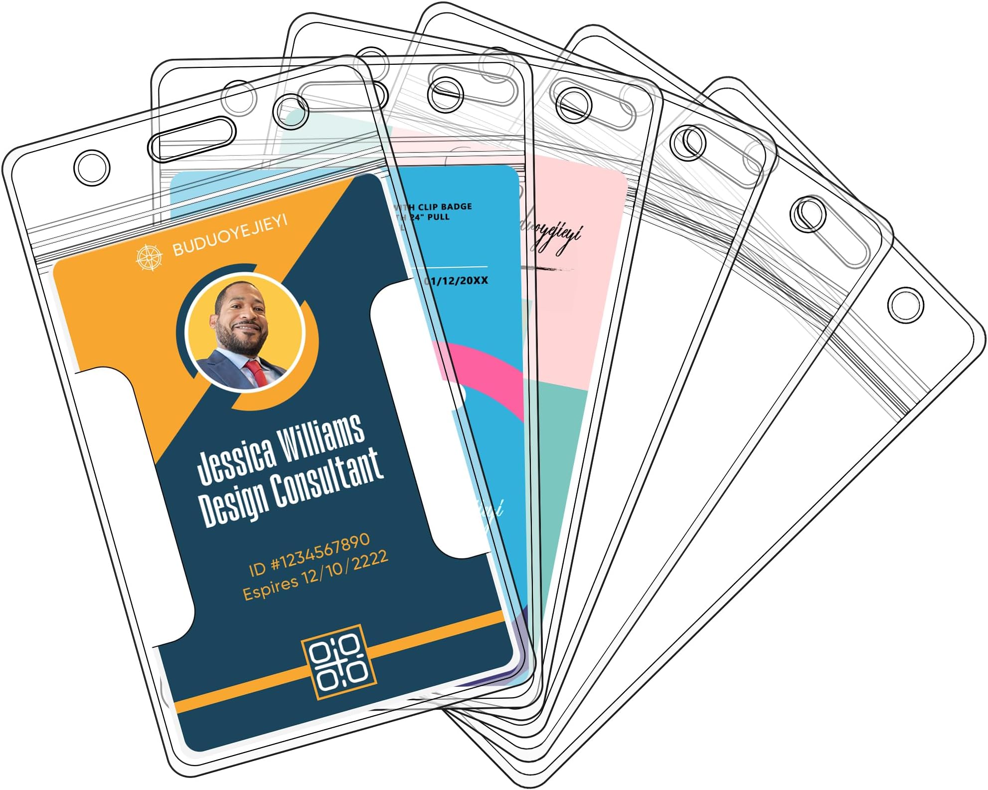 Amazon.com : 6Pcs Badge Holders, Vertical ID Card Holder for Proximity ...