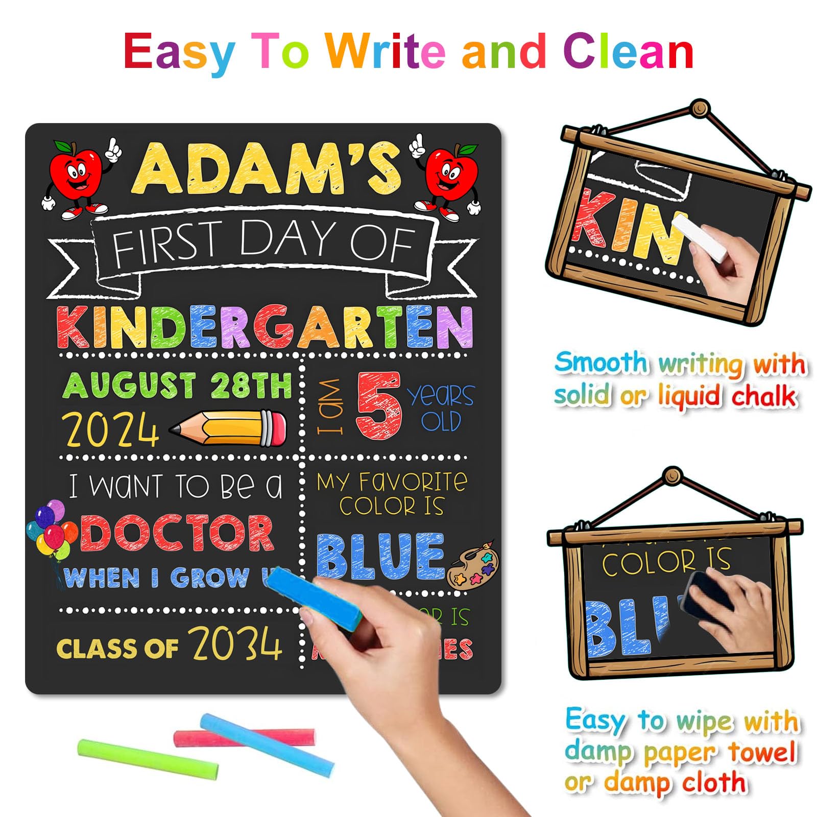 Snapklik.com : Smilelife 2024 New First And Last Day Of School Sign ...