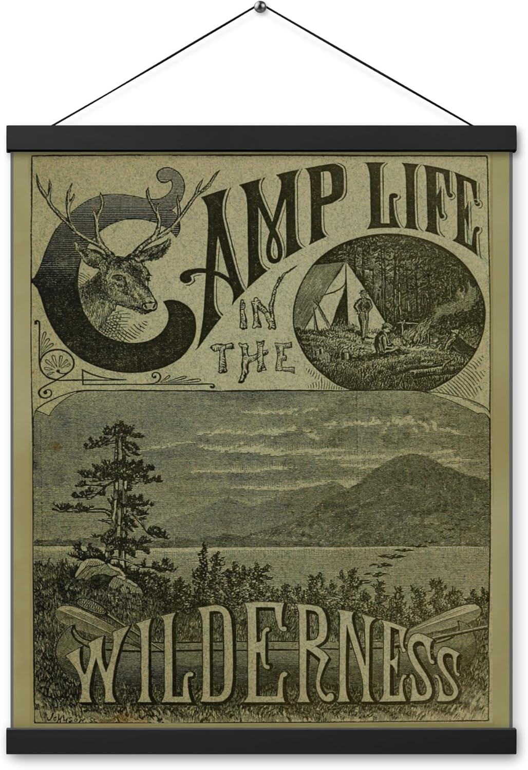 Amazon.com: Camp Life Woodsy Wilderness Poster for Kid's Room, Retro ...