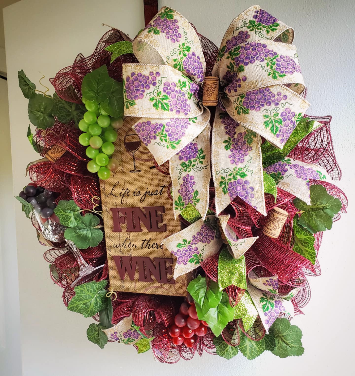 Amazon.com: Reliant Ribbon Grapes And Vines Linen Sparkle Wired Edge ...
