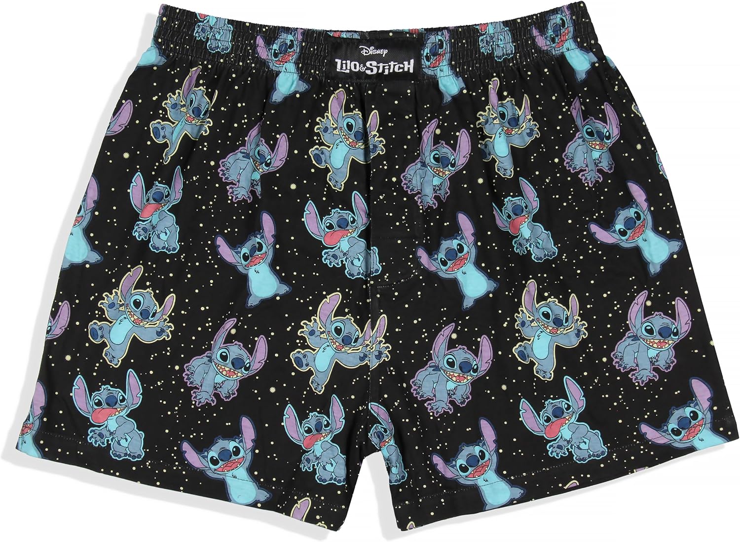 Disney Men's Lilo And Stitch Floating In Space Multi-Character Boxer ...