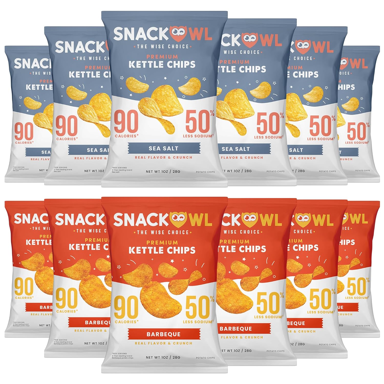 Amazon.com: Snack Owl Low Calorie Chips - 12, 1oz Bags of Vegan, Plant ...